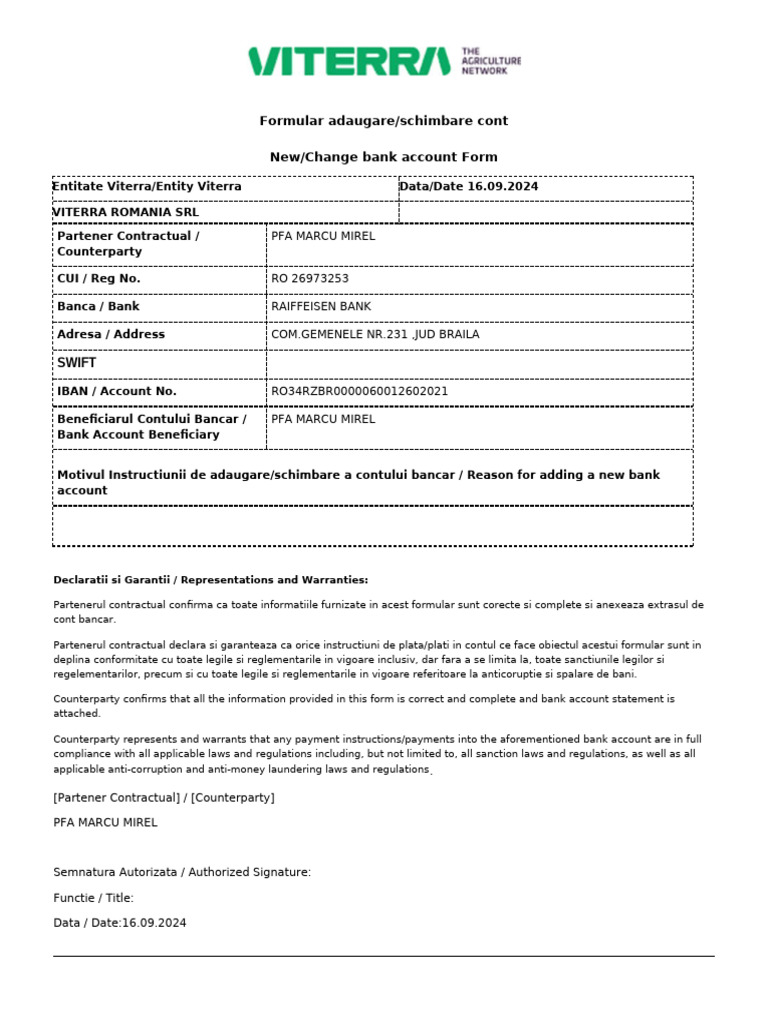 Bank Account Addition - Change Form - Clean | PDF | Finance & Money ...