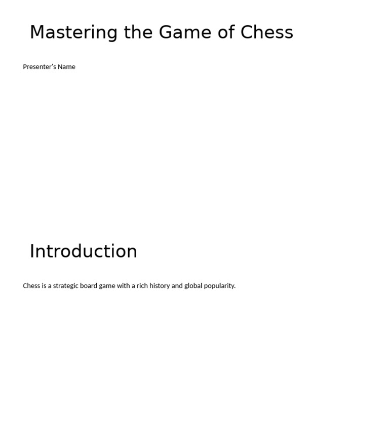 Chess Presentation | PDF