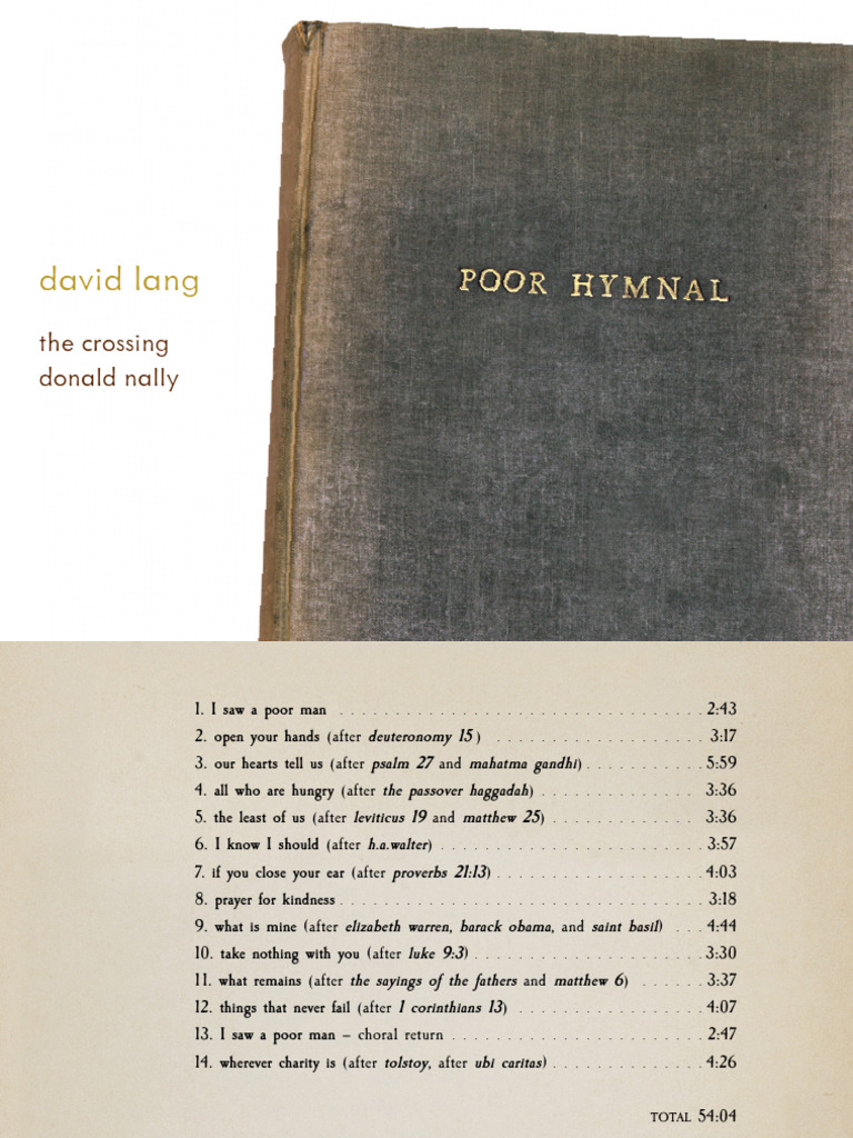 David Lang - Poor Hymnal Booklet | PDF | Hymns