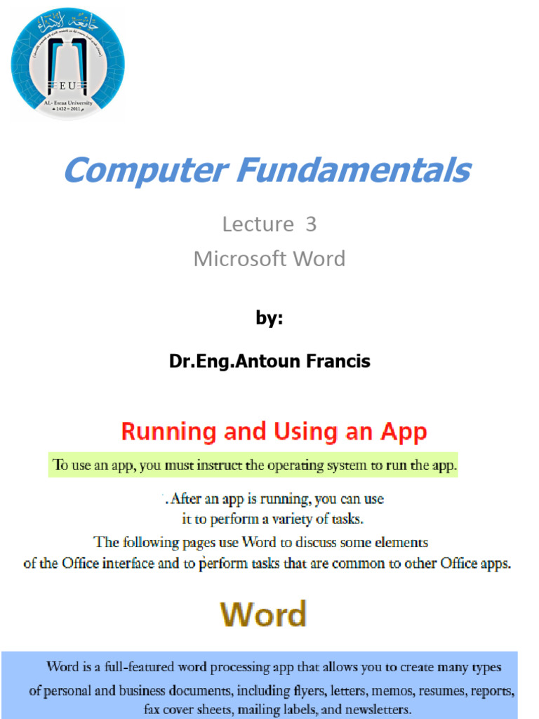 Computer Fundementals - Lec3 | PDF