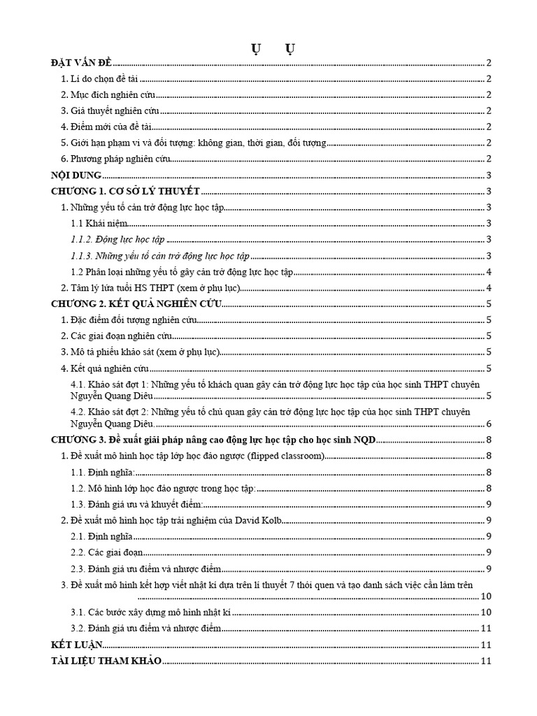 KHKT NGHIÊN CỨU NHỮNG YẾU TỐ CẢN TRỞ ĐỘNG LỰC HỌC TẬP CỦA HỌC SINH VÀ GIẢI PHÁP 1 | PDF