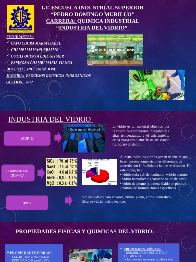 Industria Del Vidrio S | PDF | Lentes | Carbonato de sodio