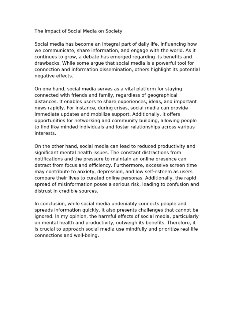 Impact of Social Media | PDF