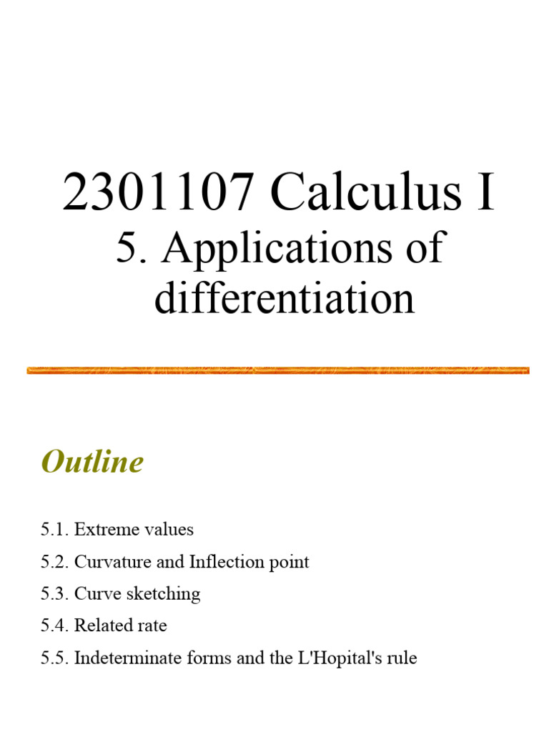 Applications of Differentiation in Calculus | PDF | Mathematical ...