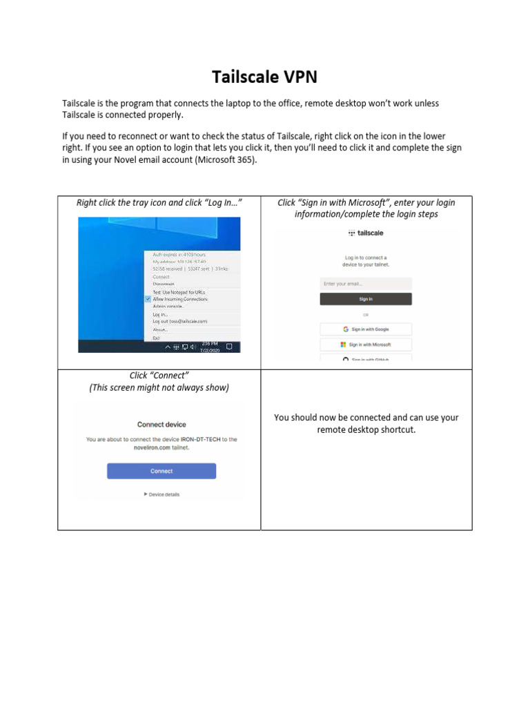 Tailscale VPN Connection Guide | PDF