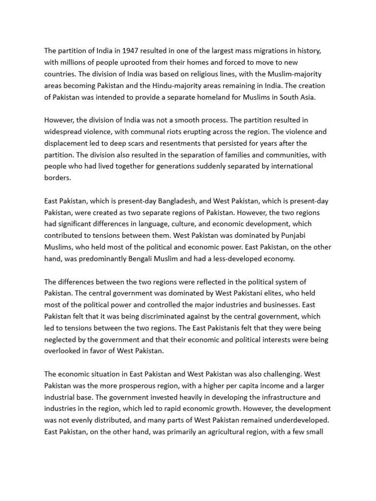 Pakistan After The Partition | PDF | Pakistan | Partition Of India