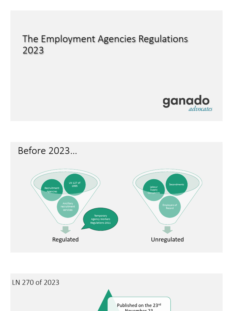 Employment Agencies Regulations 2023 | PDF | Government | Business