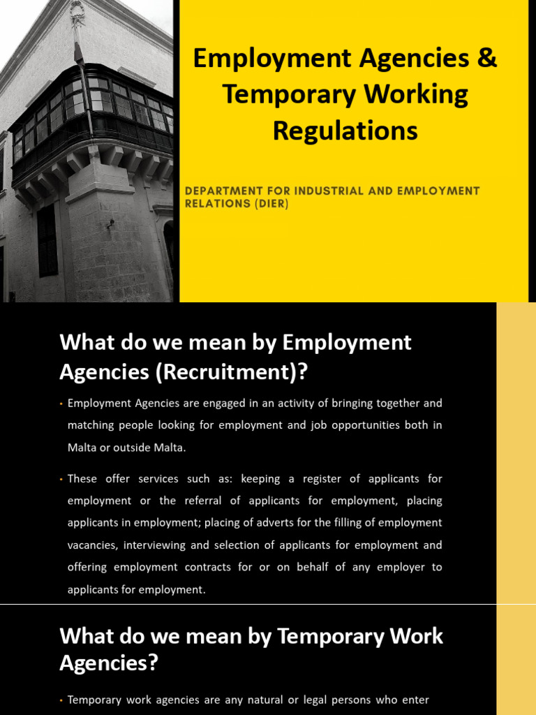 Employment Agencies & Temporary Work Regulations | PDF | Employment ...