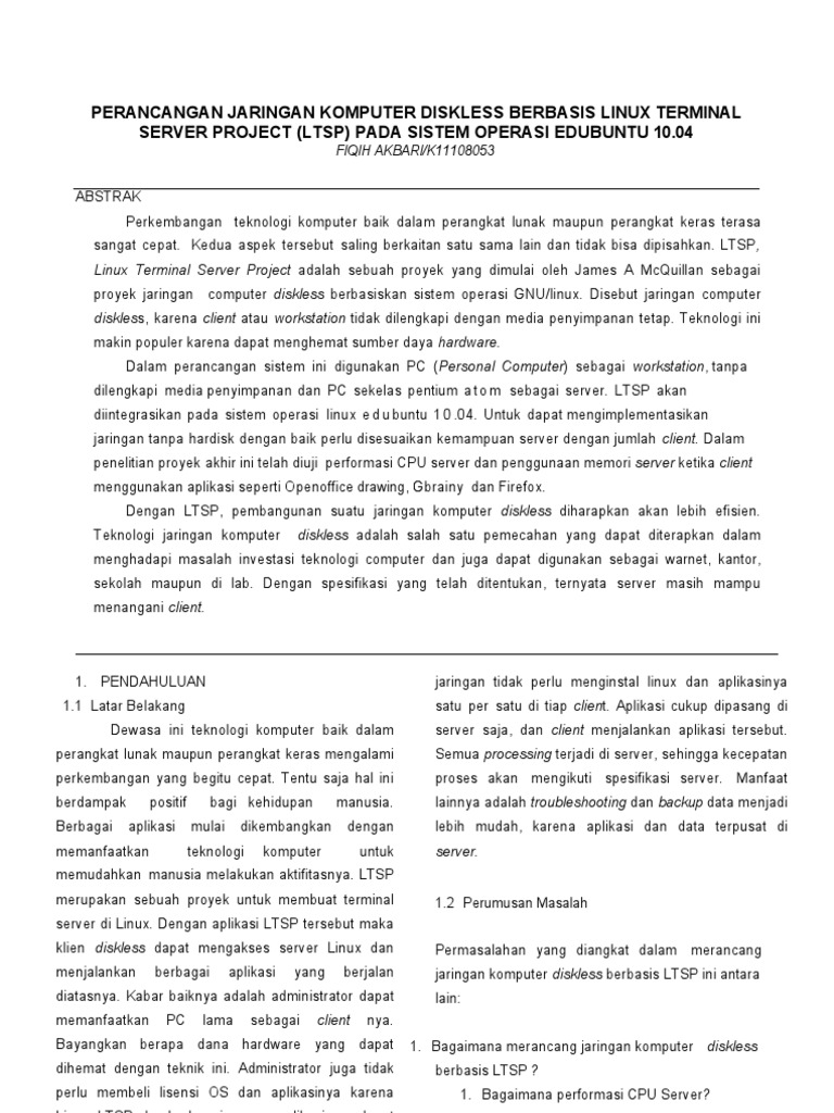 Makalah Ltsp Linux Terminal Server Project Pdf