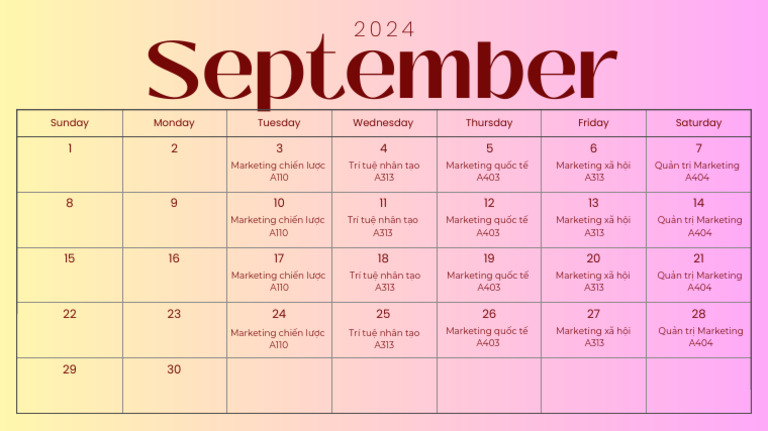 Black and White Elegant Minimalistic September 2024 Monthly Calendar | PDF