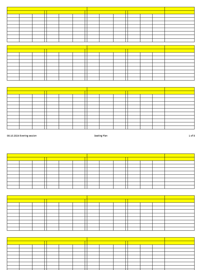 2024 Evening Session Seating Plan | PDF