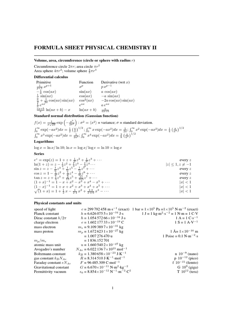 PC2_FormulaSheet | PDF | Area | Normal Distribution