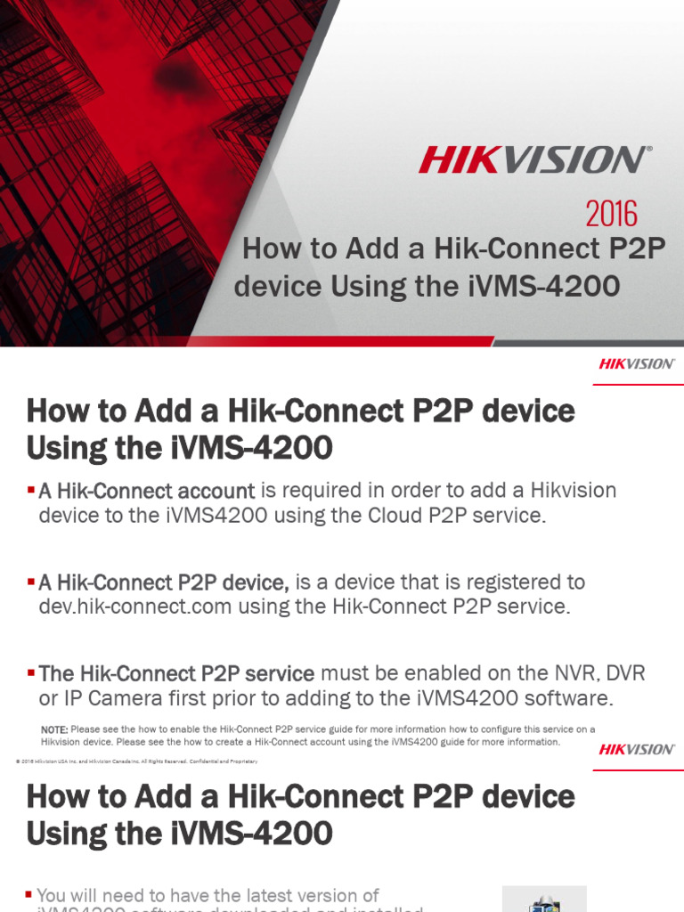 How To Add Hik Connect P2P Device To IVMS 4200 Software | PDF ...
