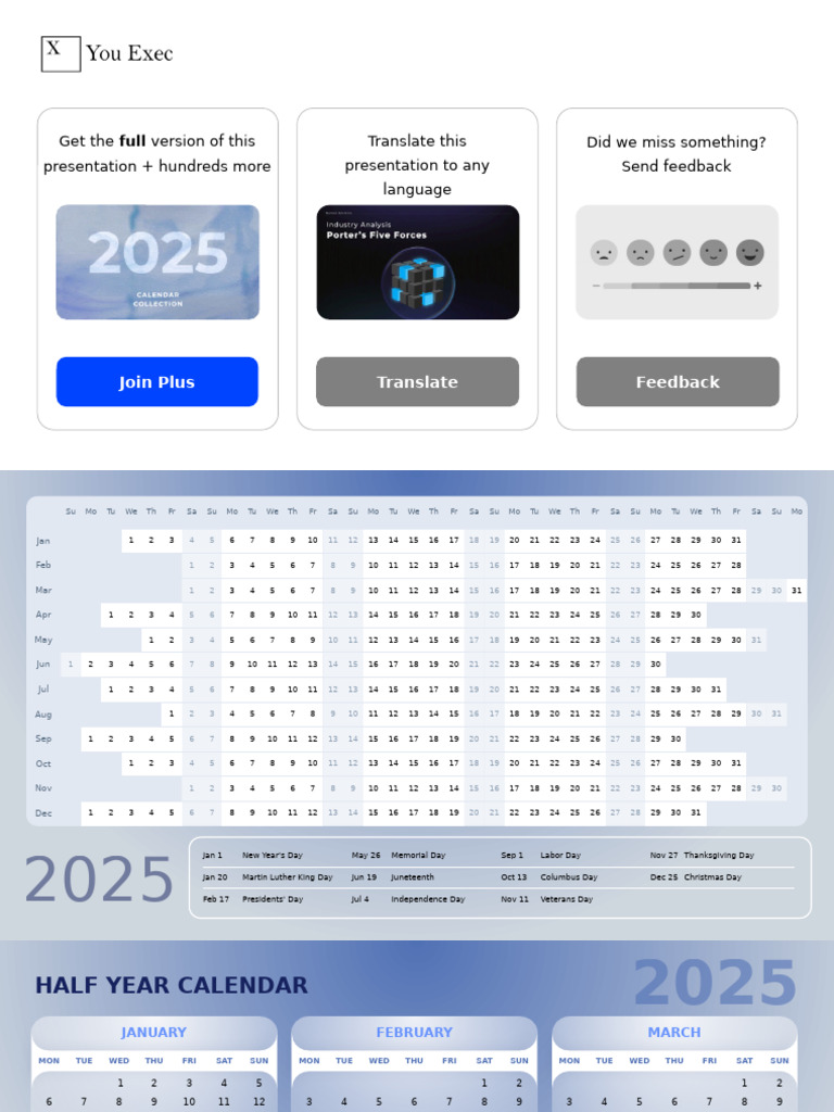 You Exec - 2025 Calendar Free | PDF