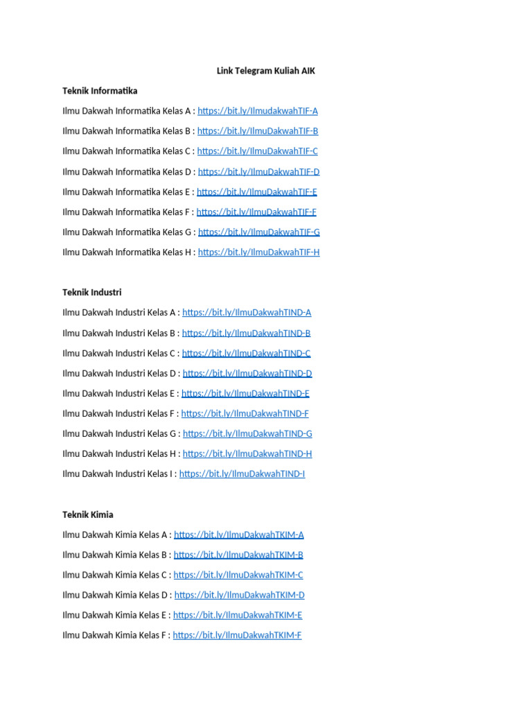 Link Telegram Kuliah AIK | PDF
