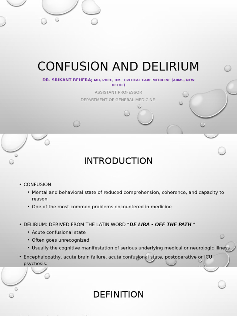 Confusion and Delirium | PDF | Clinical Medicine | Medicine