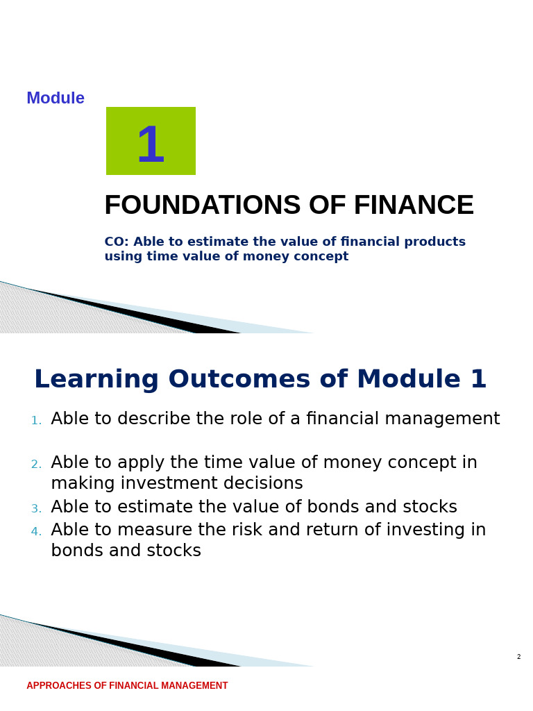 Module 1 Foundations of Finance | PDF | Dividend | Mergers And Acquisitions