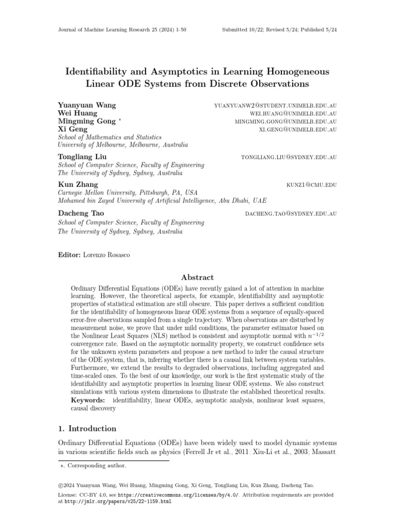 Identifiability and Asymptotics in Learning Homogeneous Linear ODE Systems From Discrete ...