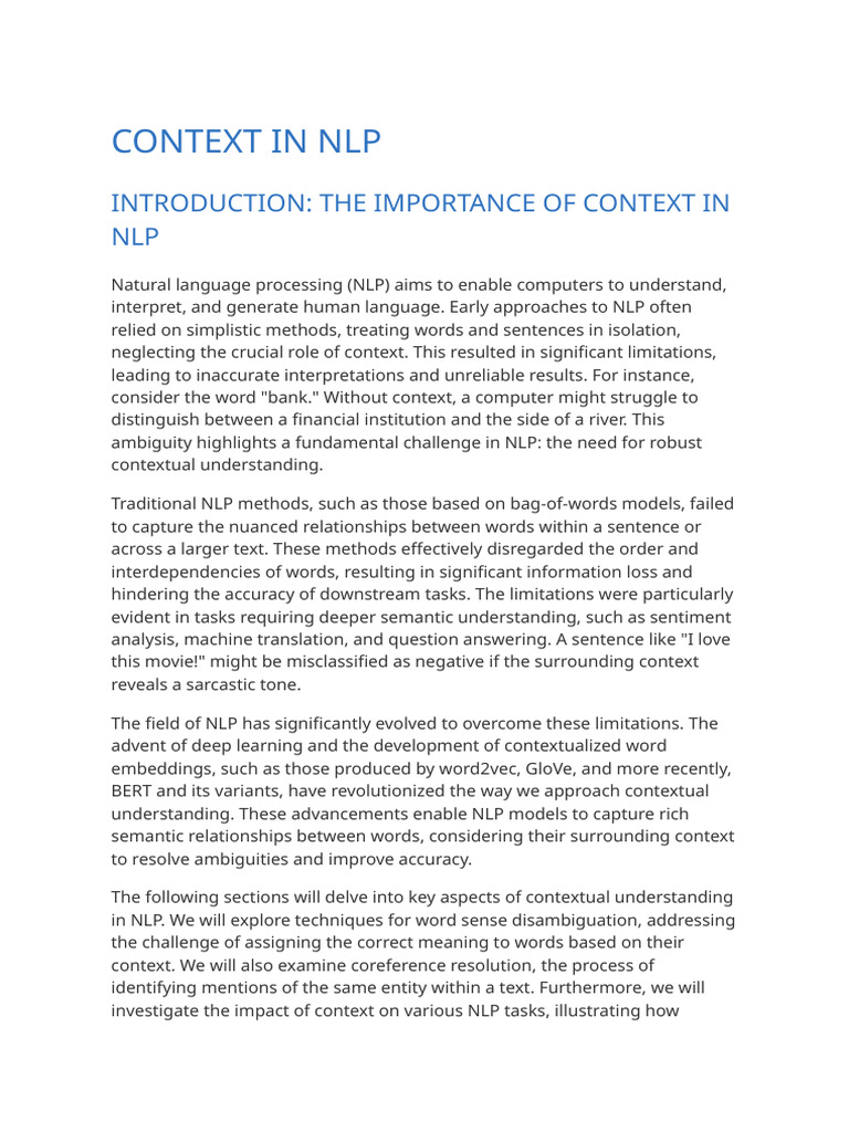 Context in NLP | PDF | Grammar | Learning
