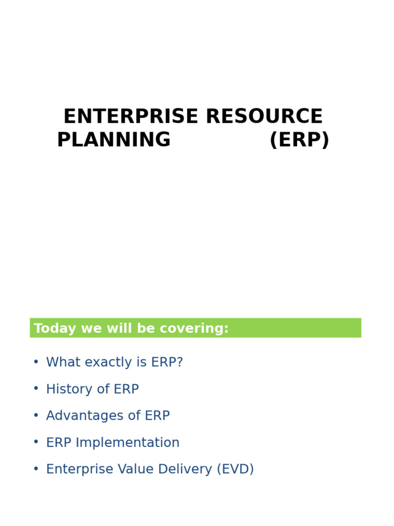 Introduction To ERP & HR | PDF | Enterprise Resource Planning | Human ...