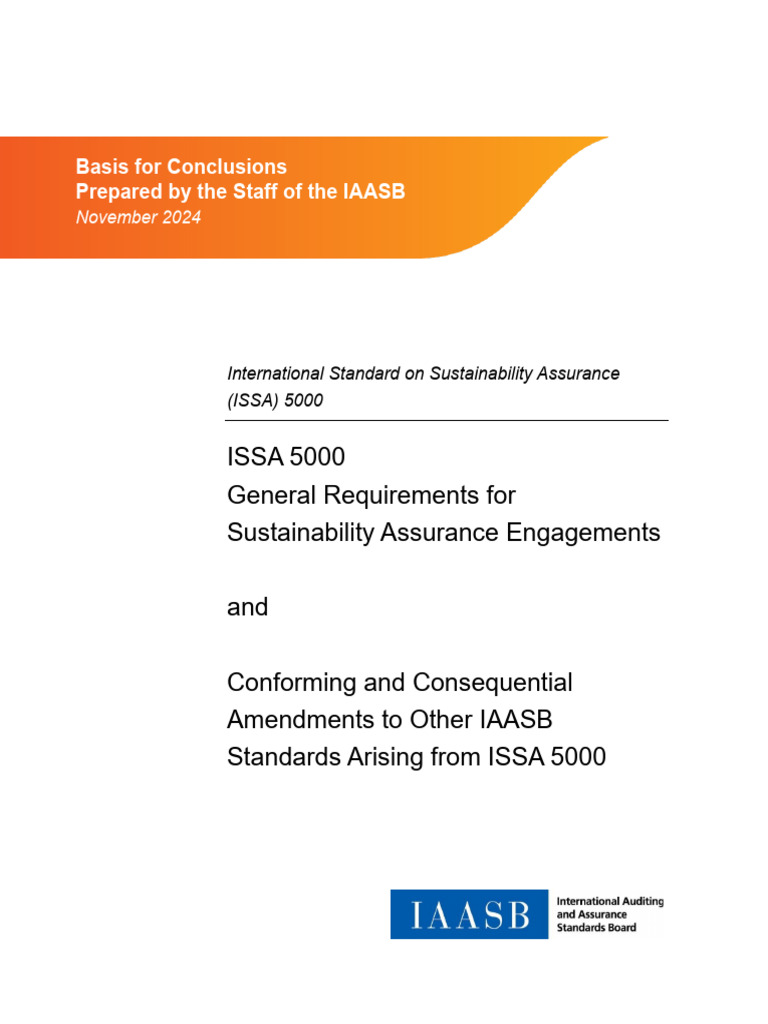 IAASB ISSA 5000 Sustainability Assurance Basis For Conclusions | PDF ...