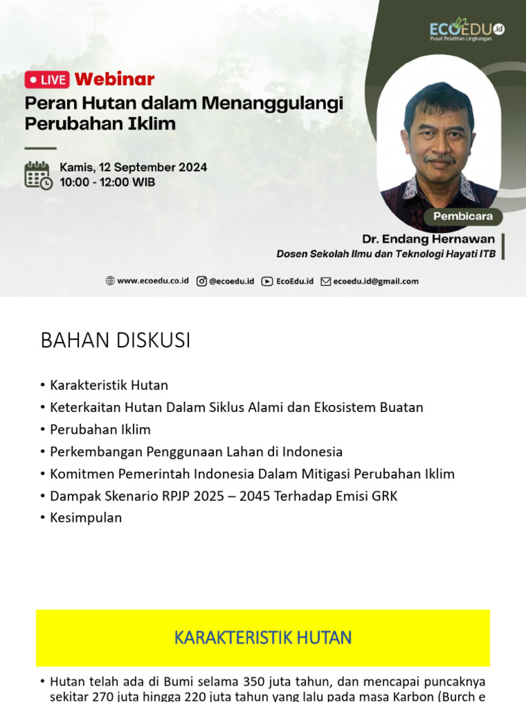 Webinar 86 - Peran Hutan Dan Perubahan Iklim | PDF | Sains & Matematika