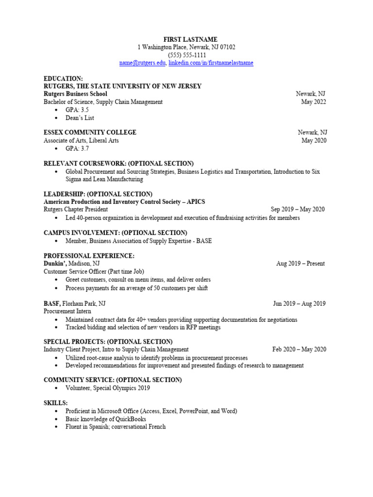 Career Fair Resume Template | PDF | Business