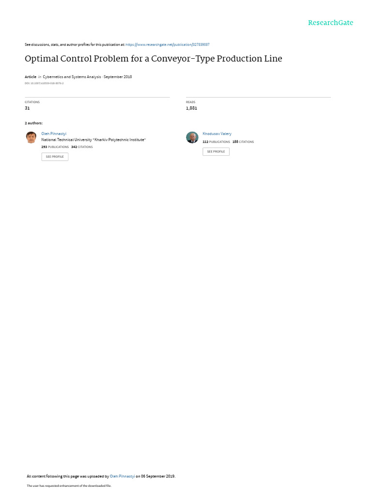 Belt Conveyor Optimal Control | PDF | Optimal Control | Transport