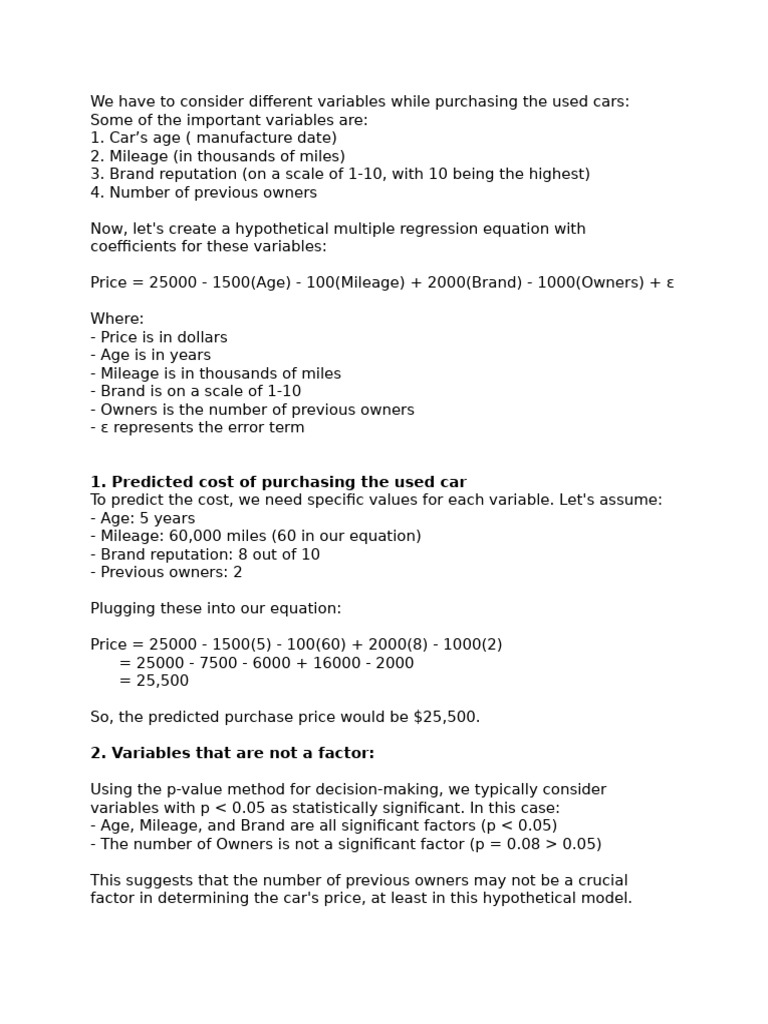 We Have To Consider Different Variables While Purchasing The Used Cars ...