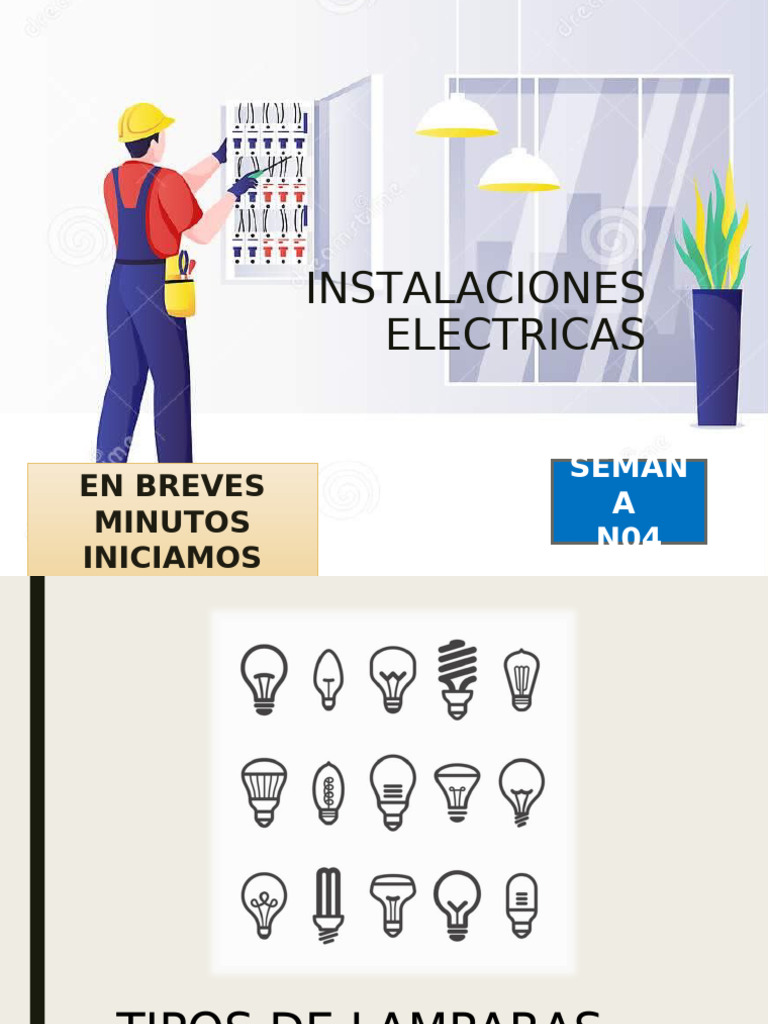 Sesion 04 Tipos de Lamparas | PDF | Bombilla incandescente | Lámpara fluorescente