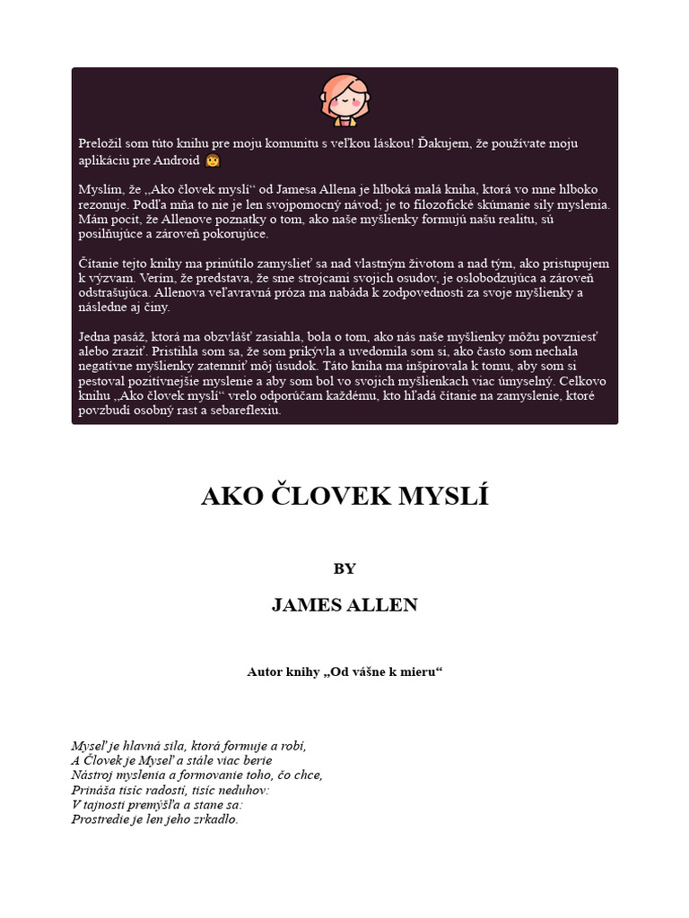 Ako Človek Myslí | PDF
