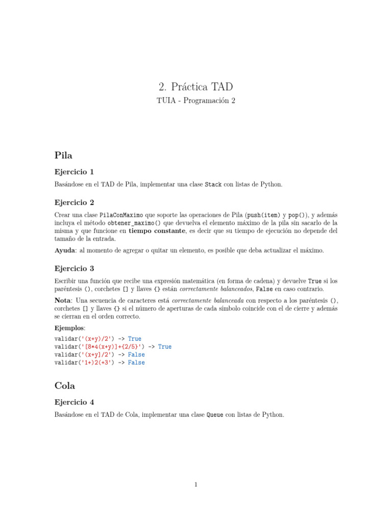 Practica TAD | PDF | Impresora (Computación) | Python (lenguaje de programación)