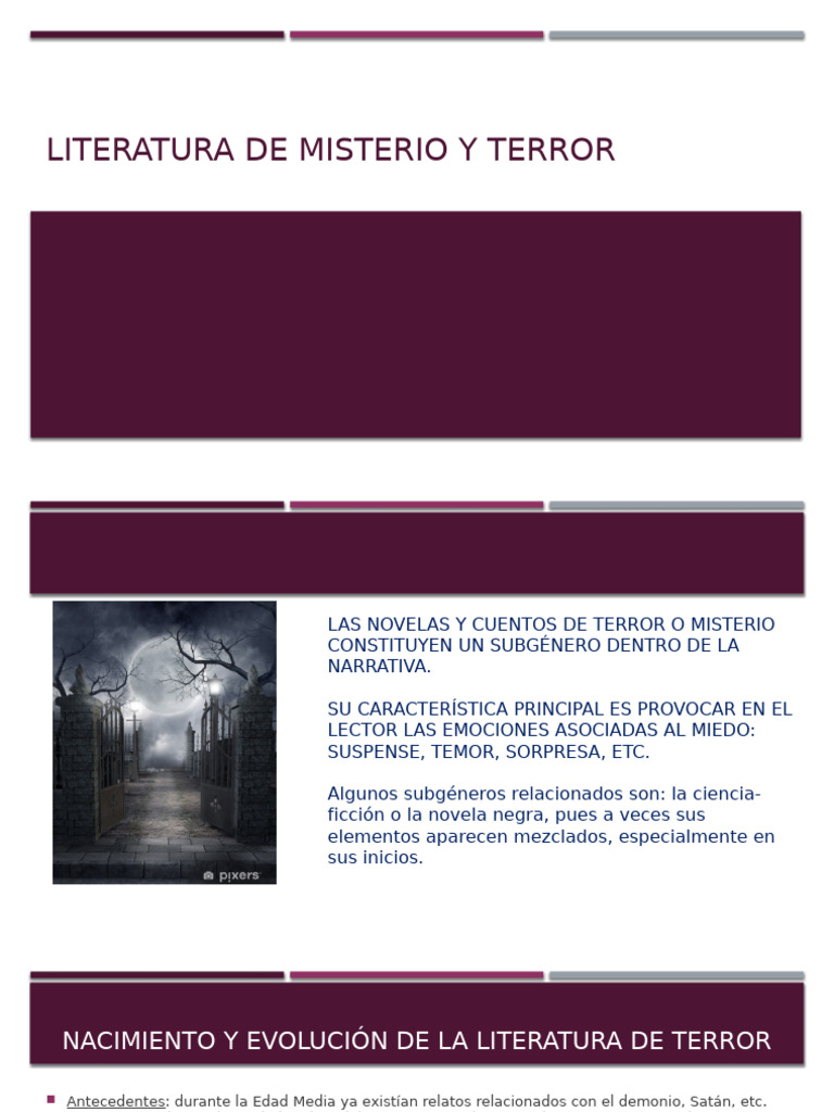 Literatura de Misterio y Terror | PDF | Ficcion gotica | Frankenstein