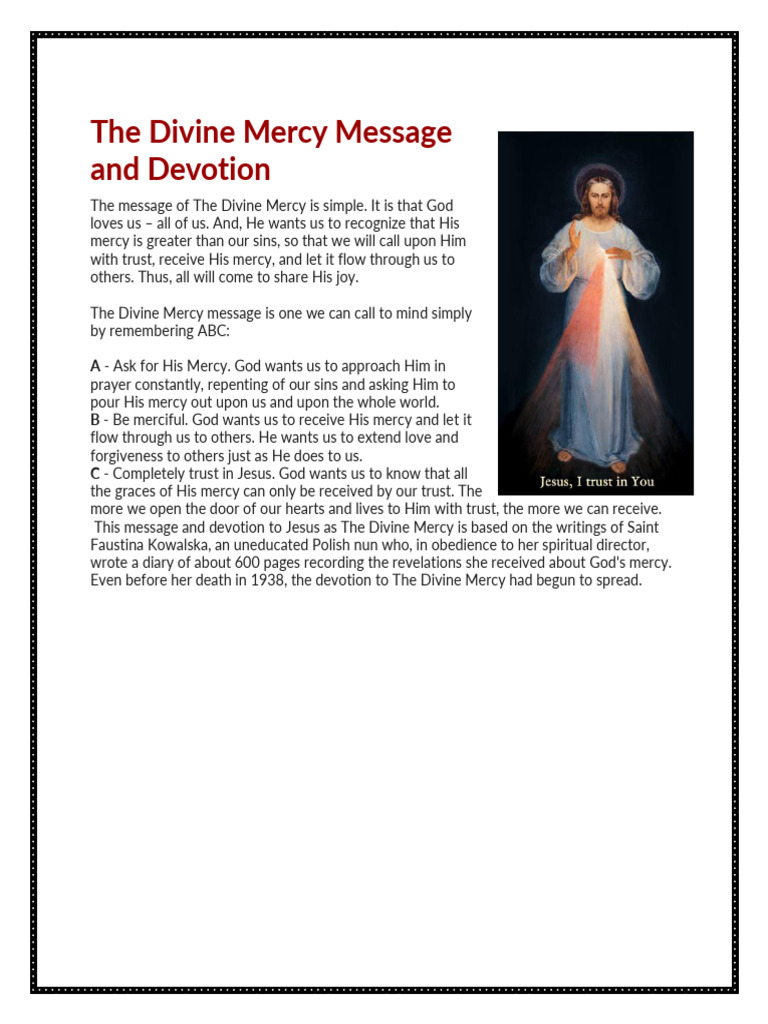 Divine Mercy Website | PDF | Mercy | Christian Worship And Liturgy