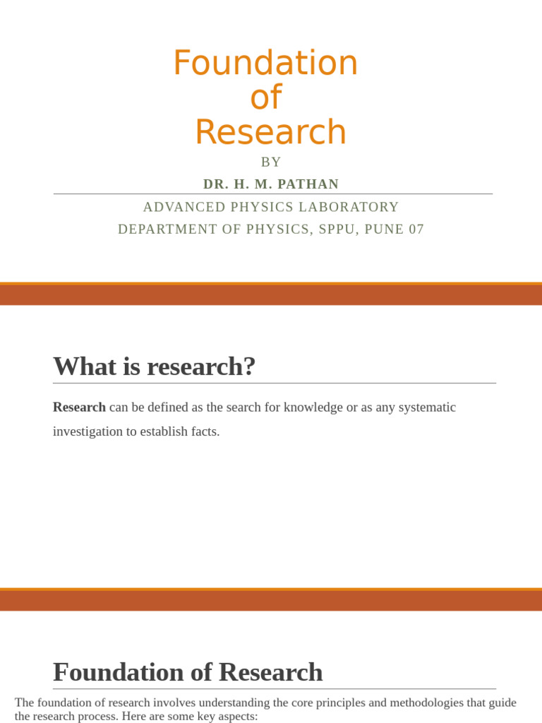 1foundation of Research VSK | PDF | Hypothesis | Methodology