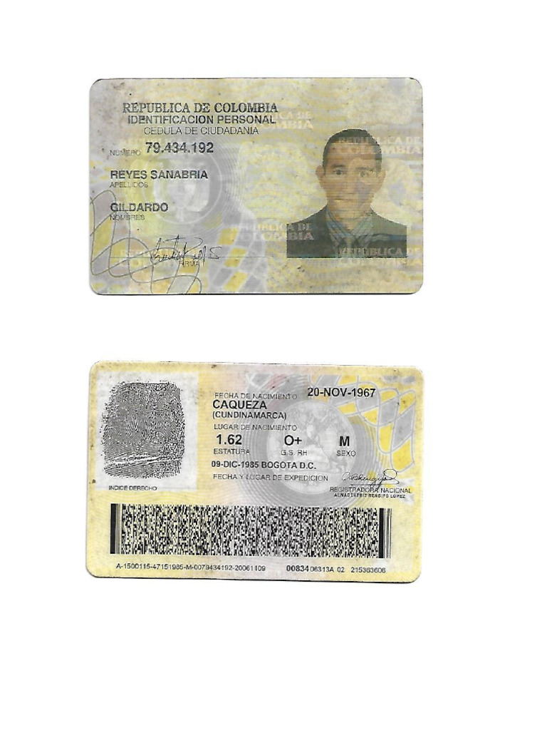 Cedula Gildardo Reyes | PDF