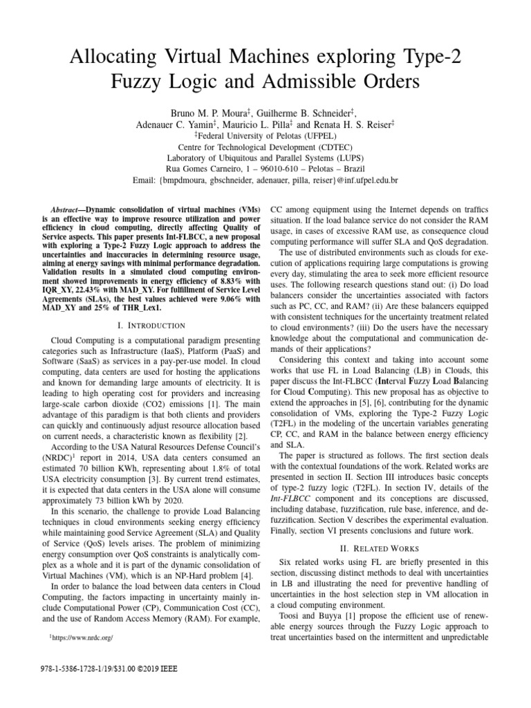 Allocating Virtual Machines exploring Type-2 Fuzzy Logic and Admissible ... Allocating Virtual Machines exploring Type-2 Fuzzy Logic and Admissible ...