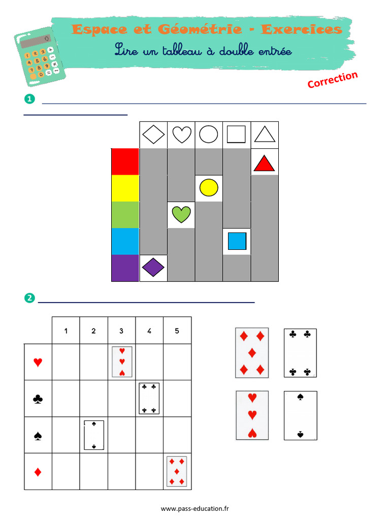 Exercices de tableau à double entrée | PDF | Maison et jardin