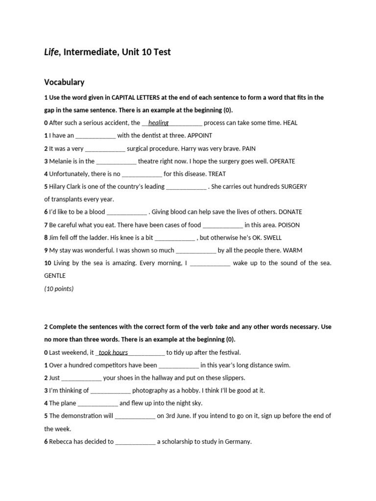Unit 10 Test: Vocabulary and Grammar | PDF | Mars | Space Suit