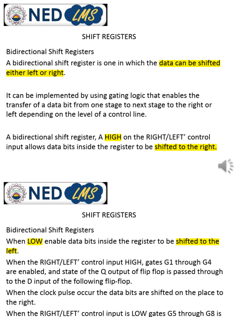 Bidirectional Shift Registers Guide | PDF | Integrated Circuit | Computer Science