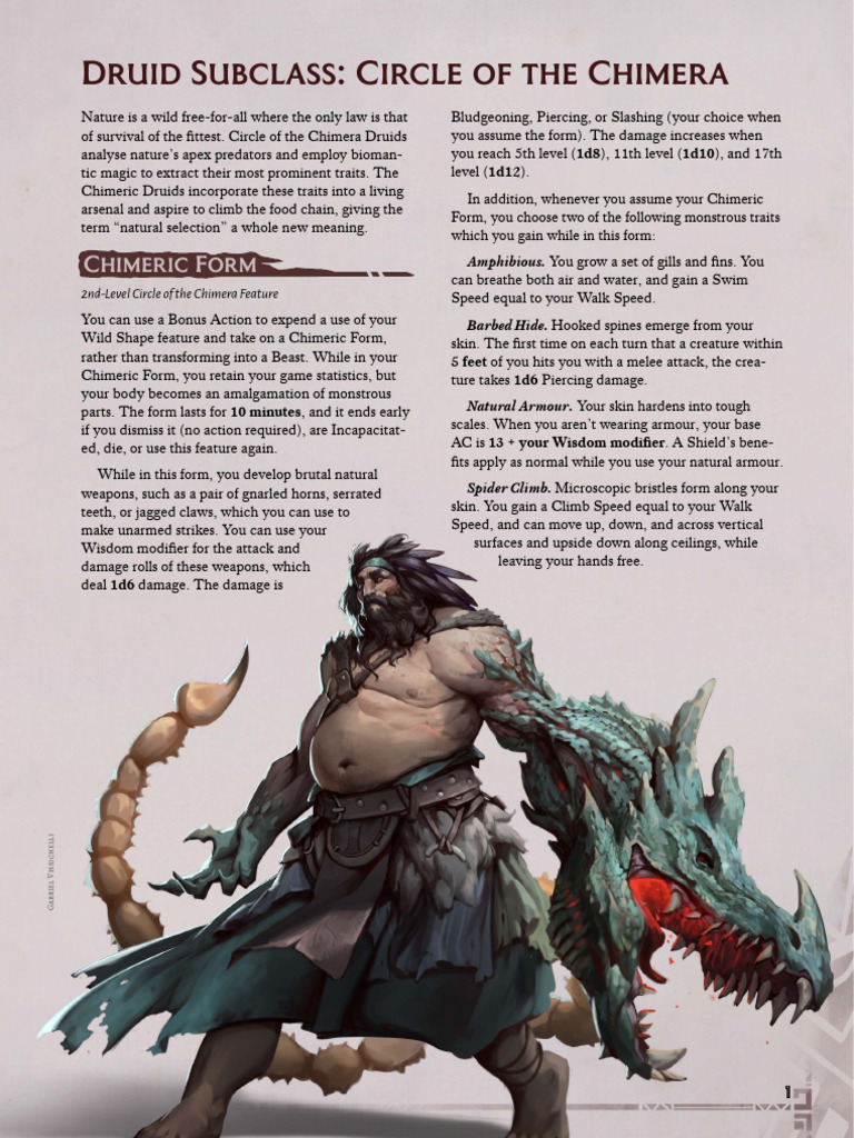 Chimera Druid Subclass NL 11 24 | PDF