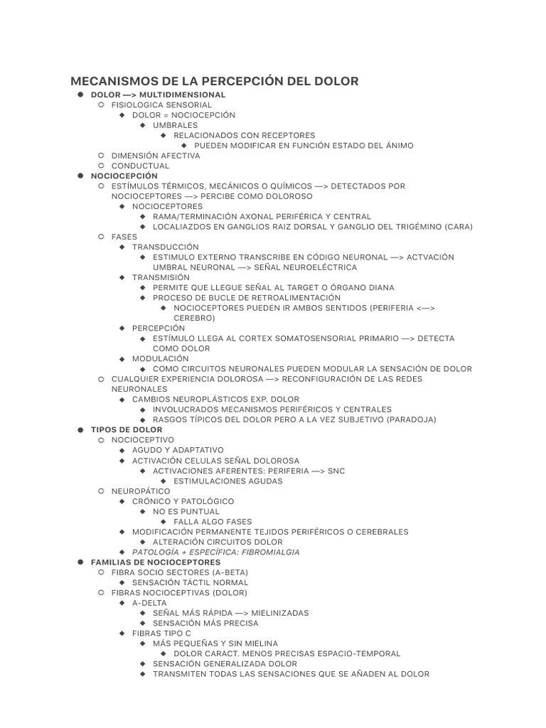 Psicofisio Clínica | PDF | Dolor | Sentidos