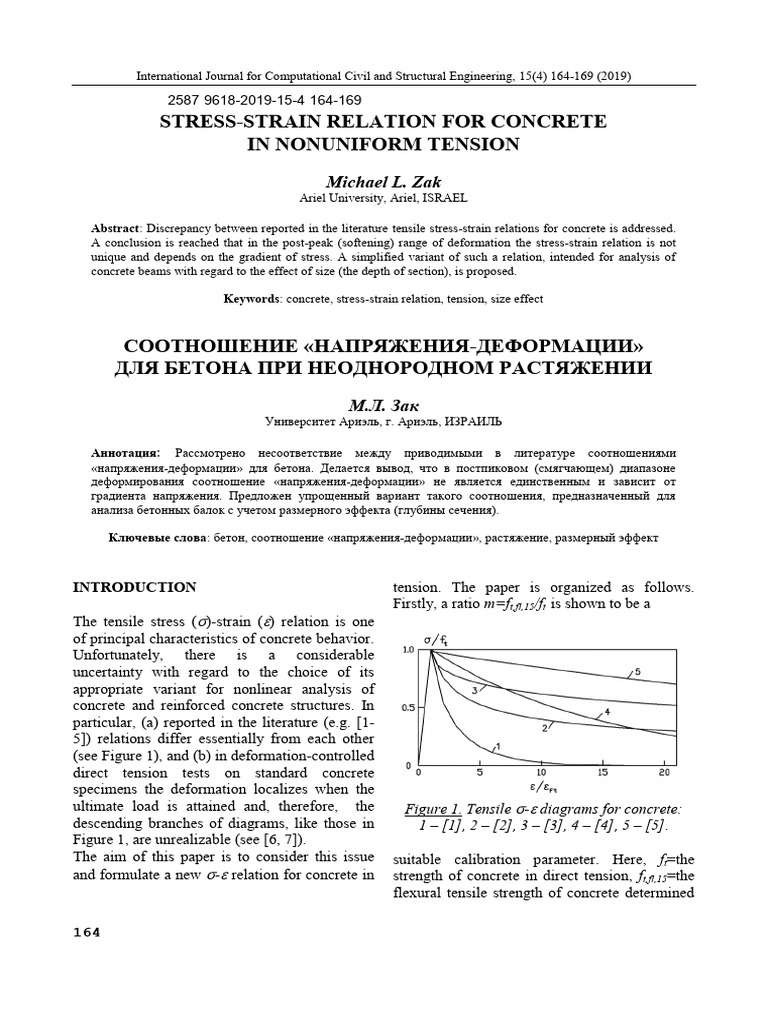 Stress-Strain Relation For Concrete in Nonuniform Tension: Michael L ...