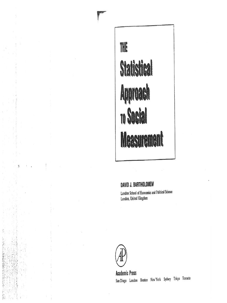 The Statistical Approach To Social Measurement D - Bartholomew | PDF