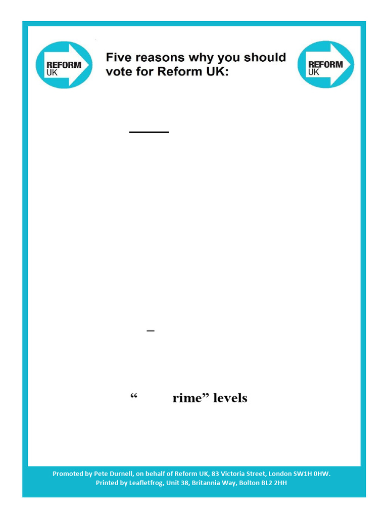Reform UK Poster | PDF | Business