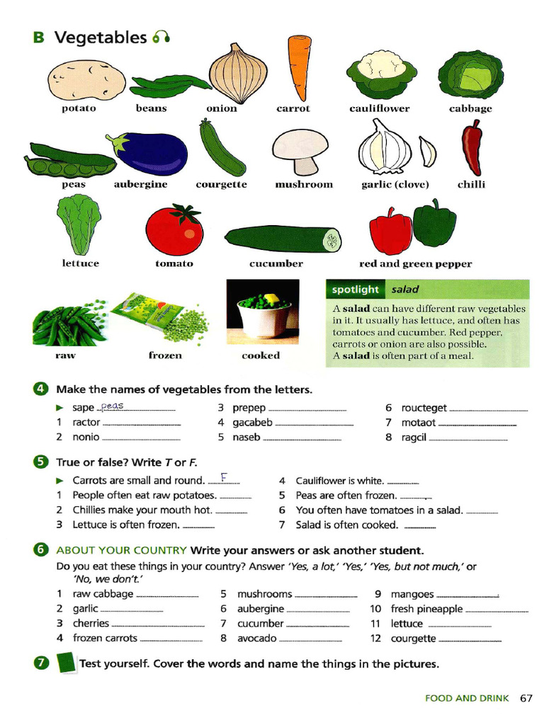 6 класс - food and containers | PDF
