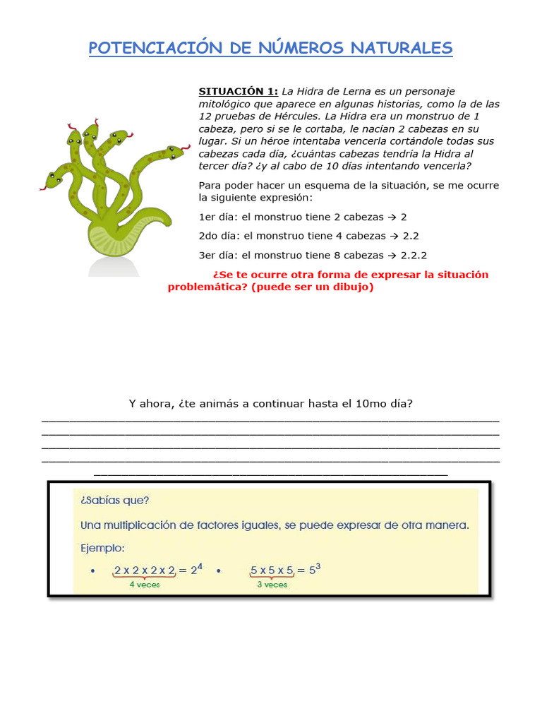 Potenciación de Números Naturales | PDF | Exponenciación | Multiplicación