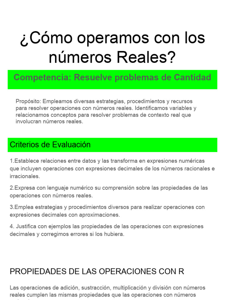 Operaciones Con Números Reales | PDF | Números | Número Real