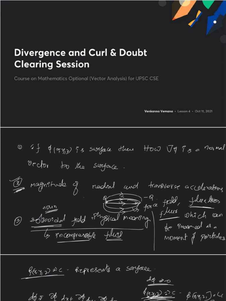 Divergence and Curl Doubt Clearing Session With Anno | PDF