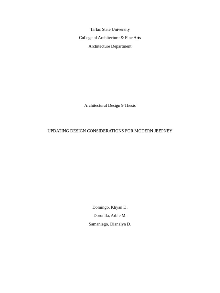 Updated Design Consideration For Modern Jeepney in Tarlac City Terminal ...